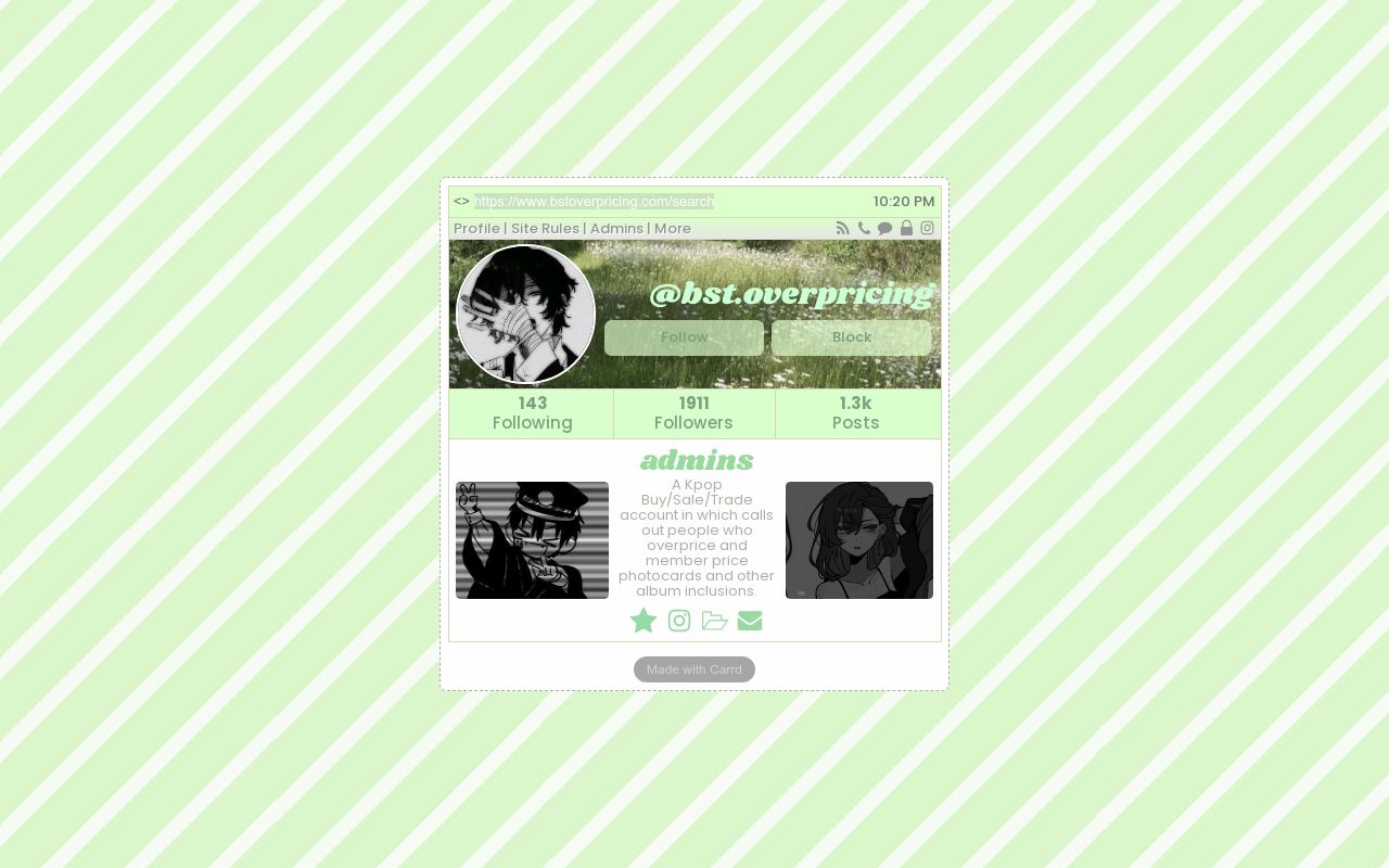 BST.OVERPRICING CAARD